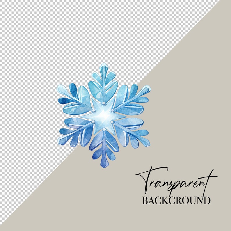 Snowflake PNG Watercolor Clipart Winter PNG Commercial Use Watercolor ...