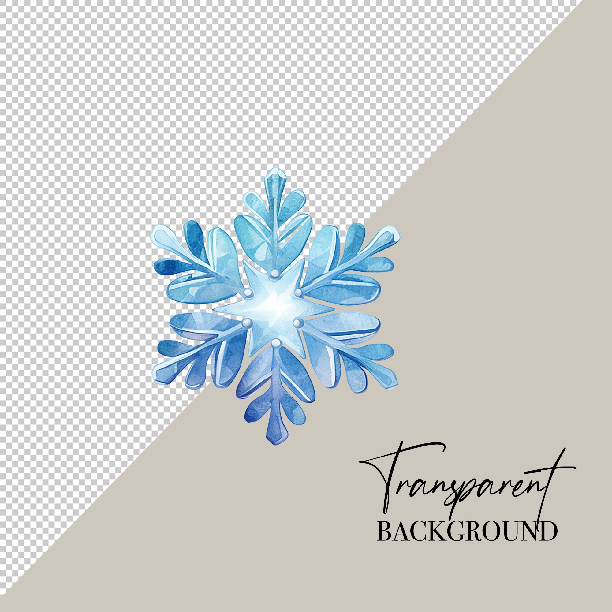 Snowflake PNG Watercolor Clipart Winter PNG Commercial Use Watercolor ...