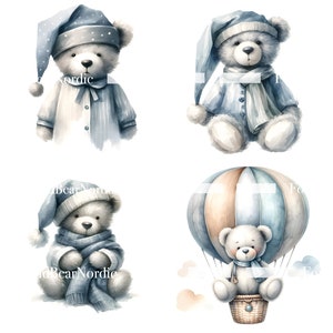 Watercolor Teddy Bear Clipart Cute Teddy Bear Clip Art Teddy Bear PNG ...