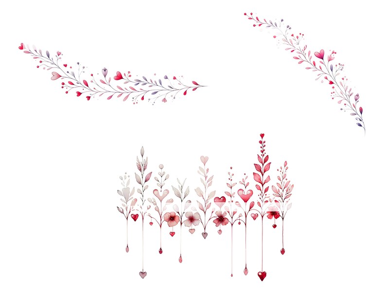 Valentine Border Watercolor Border Clipart Valentine Graphics ...