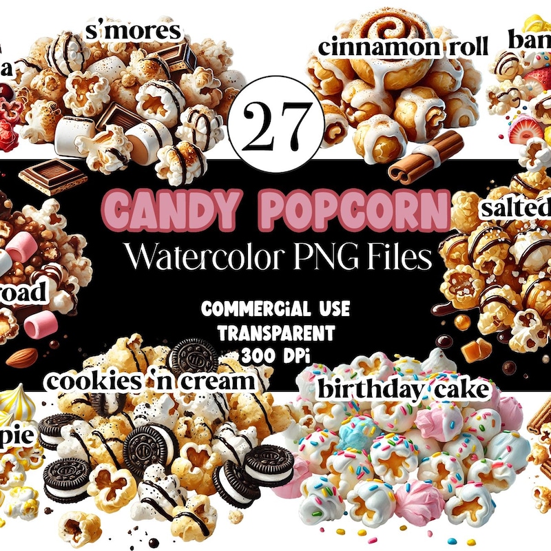 Cotton Candy and Popcorn Png - Etsy UK