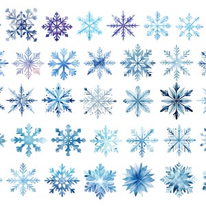 Snowflake PNG Watercolor Clipart Winter PNG Commercial Use Watercolor ...