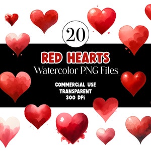 Watercolor Heart Clipart Heart PNG Valentines PNG Watercolor Clipart ...