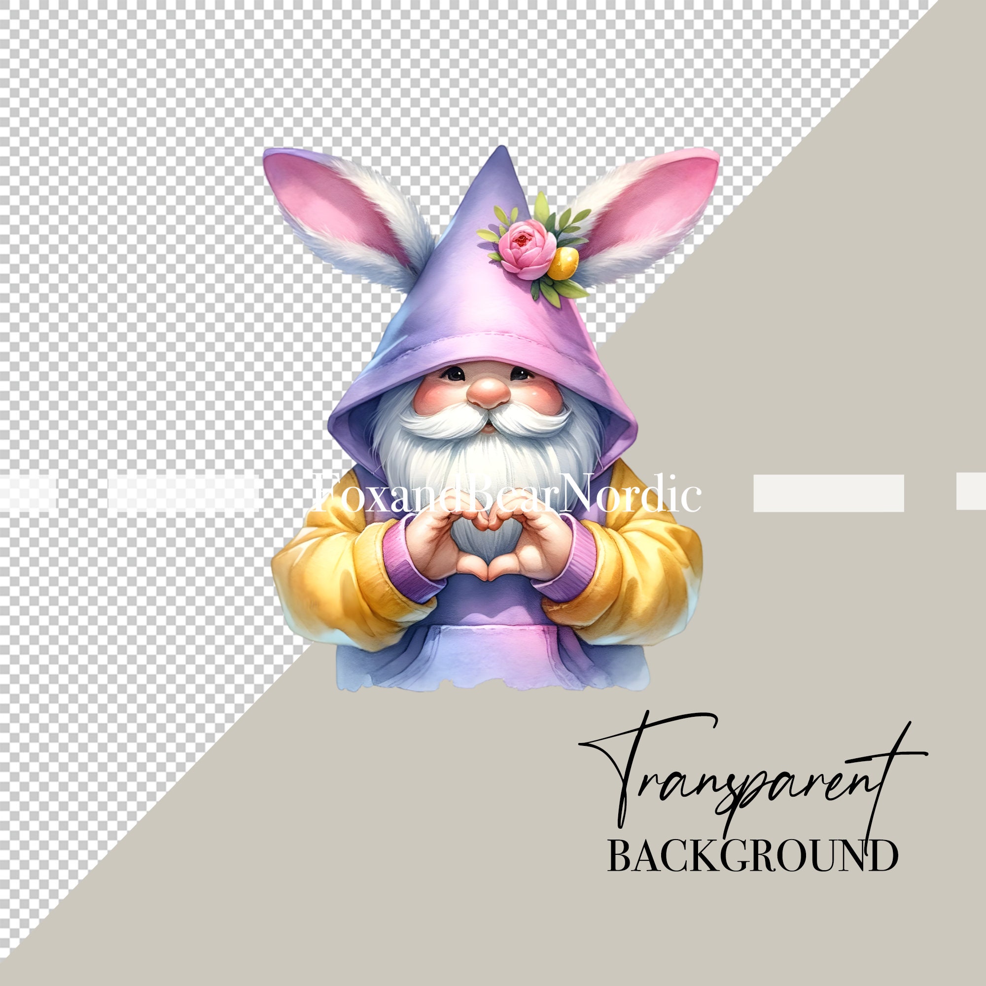 Watercolor Easter Gnomes Clipart PNG Gnome Clip Art Pastel Easter PNG ...