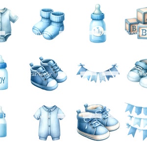 Watercolor Baby Shower Clipart Baby Boy Clipart Newborn Clipart 1st ...