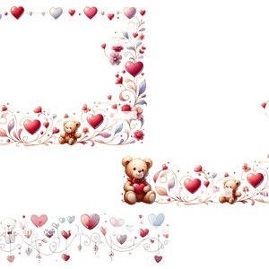 Valentine Border Watercolor Border Clipart Valentine Graphics ...