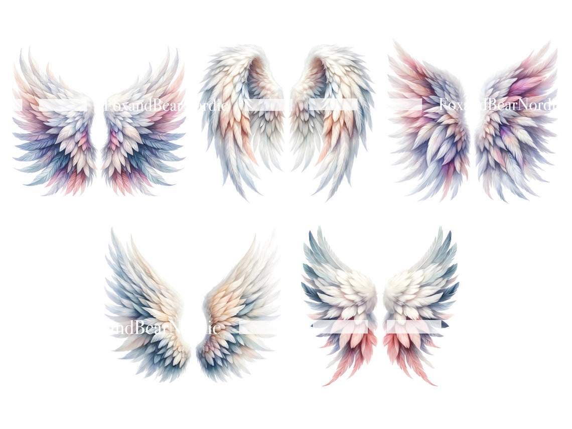 Watercolor Angel Wings PNG in Loving Memory Rest in Peace PNG Heaven ...