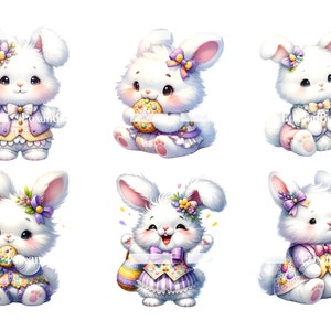 Watercolor Easter Bunny PNG Rabbit Bunny Clipart Pastel Easter PNG ...