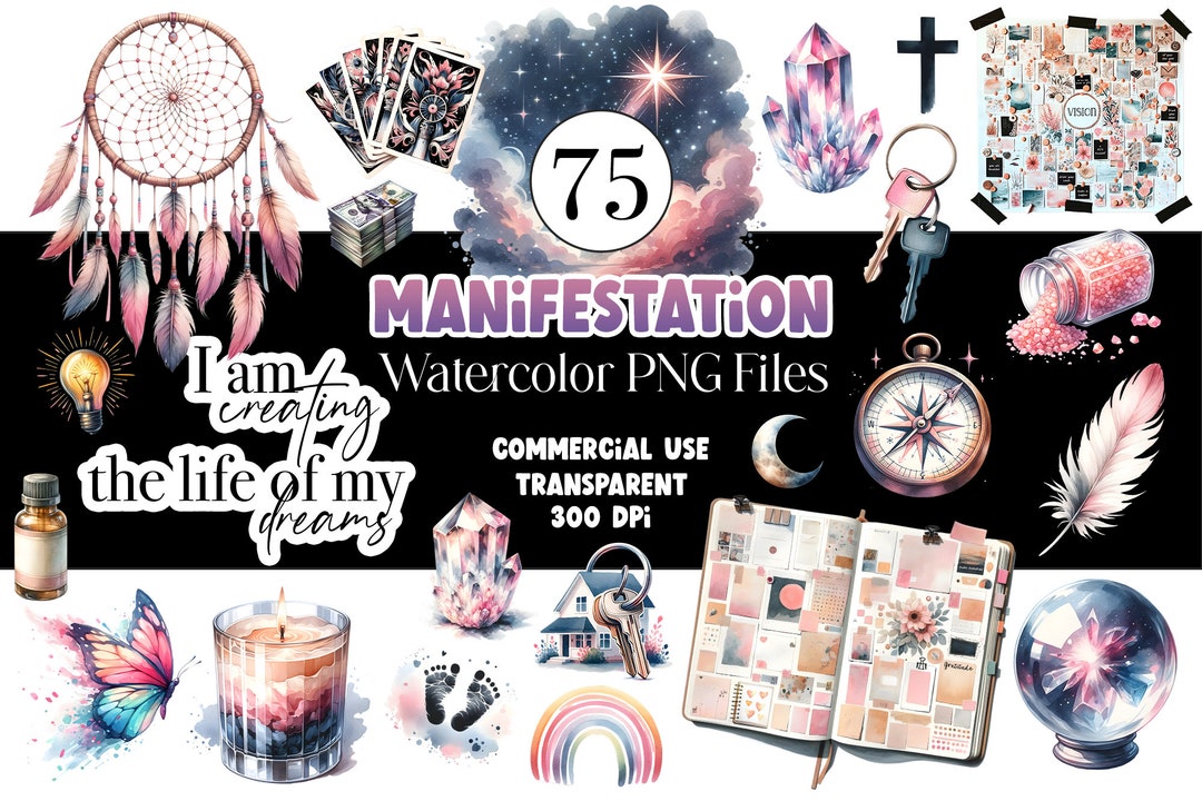 Manifestation Journal Digital Stickers Money Manifestation Planner ...