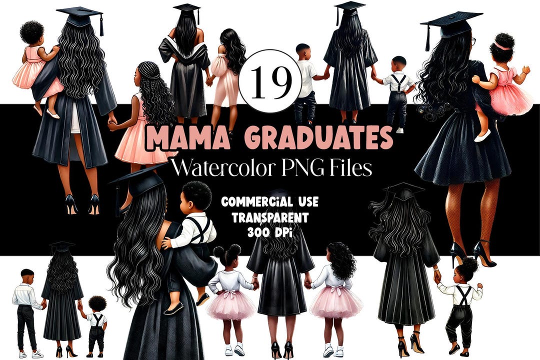 Black Mama Graduation PNG Doctor Graduation Clipart Graduation Girl PNG ...