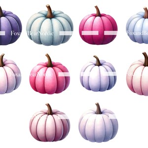 Watercolor Pastel Halloween Clipart Pumpkin PNG Pumpkin Clipart Pink ...