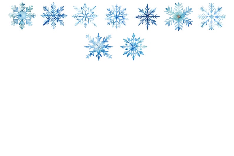 Snowflake PNG Watercolor Clipart Winter PNG Commercial Use Watercolor ...