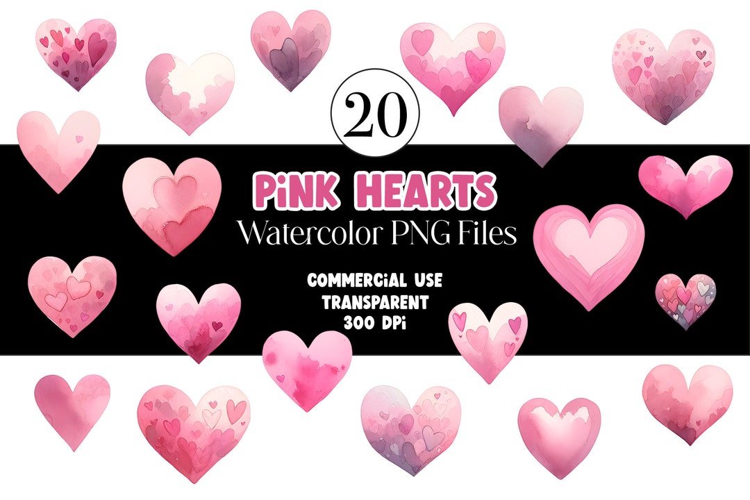 Watercolor Heart Clipart Heart PNG Valentines PNG Watercolor Clipart ...