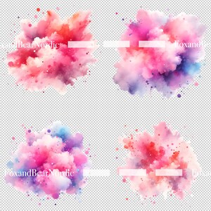 Watercolor Color Splash Clipart PNG Paint Splatter Clipart Abstract ...