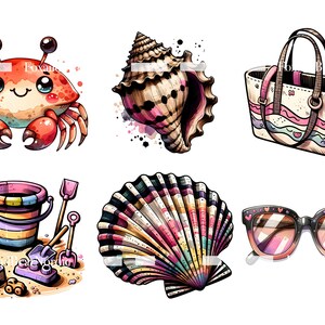 Summer Beach Clipart Watercolor Ice Cream Clipart Summer Clipart Ice ...