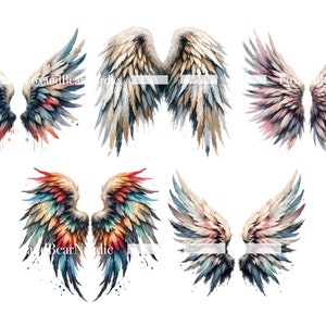 Watercolor Angel Wings PNG in Loving Memory Rest in Peace PNG Heaven ...