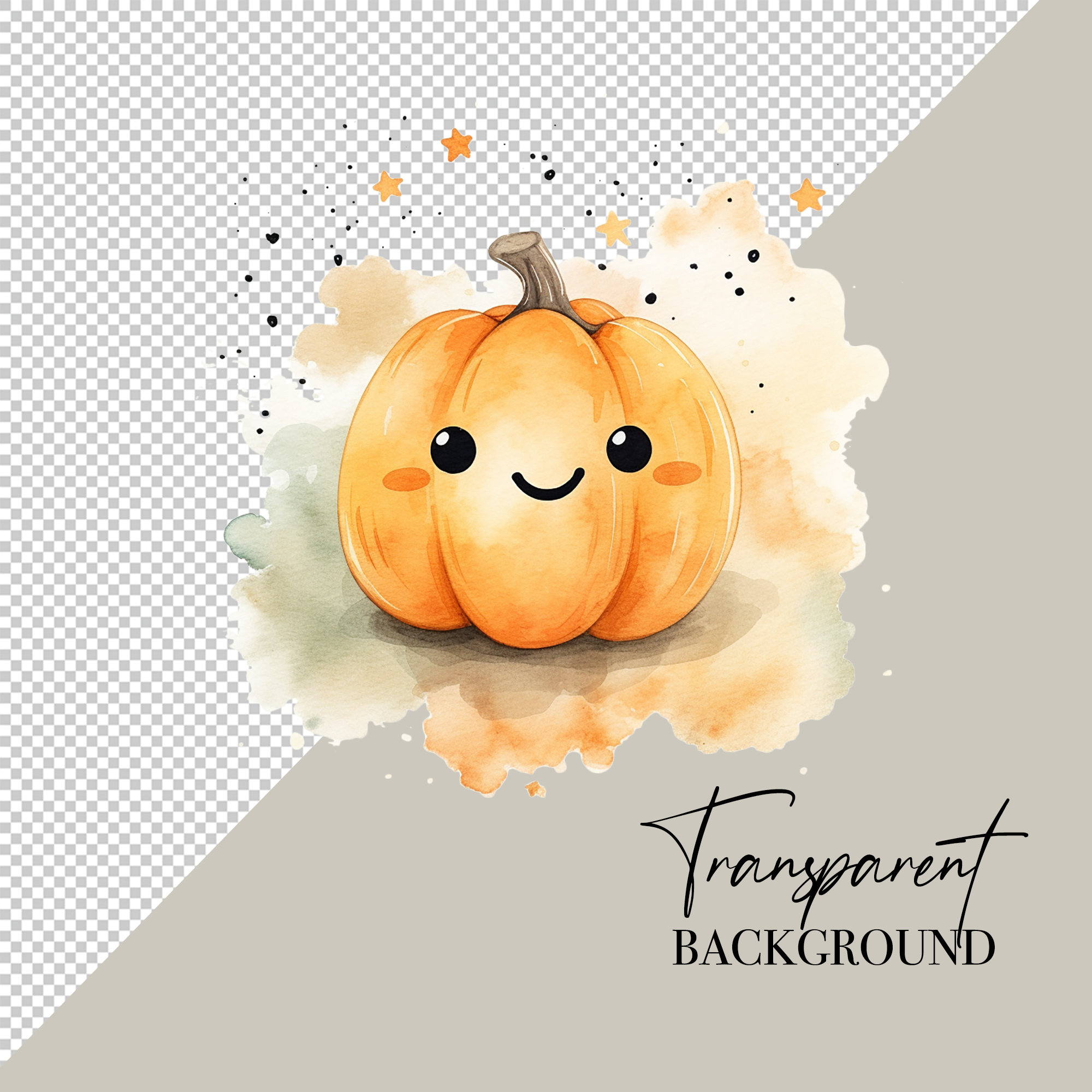 Watercolor Clipart Halloween PNG Commercial Use Spooky Season PNG ...