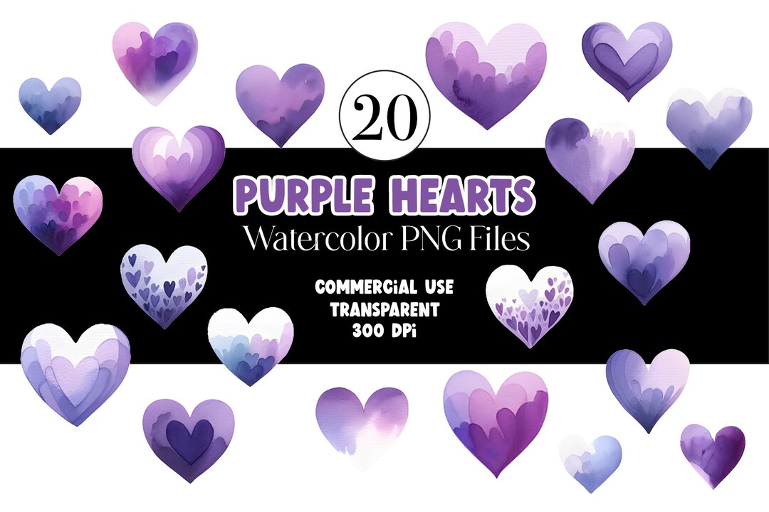 Watercolor Heart Clipart Heart PNG Valentines PNG Watercolor Clipart ...