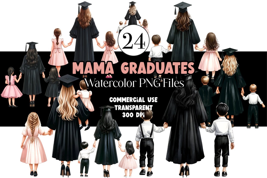 Watercolor Mama Graduation PNG Doctor Graduation Clipart Graduation ...