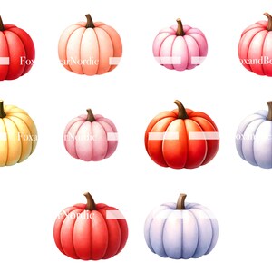 Watercolor Pastel Halloween Clipart Pumpkin PNG Pumpkin Clipart Pink ...