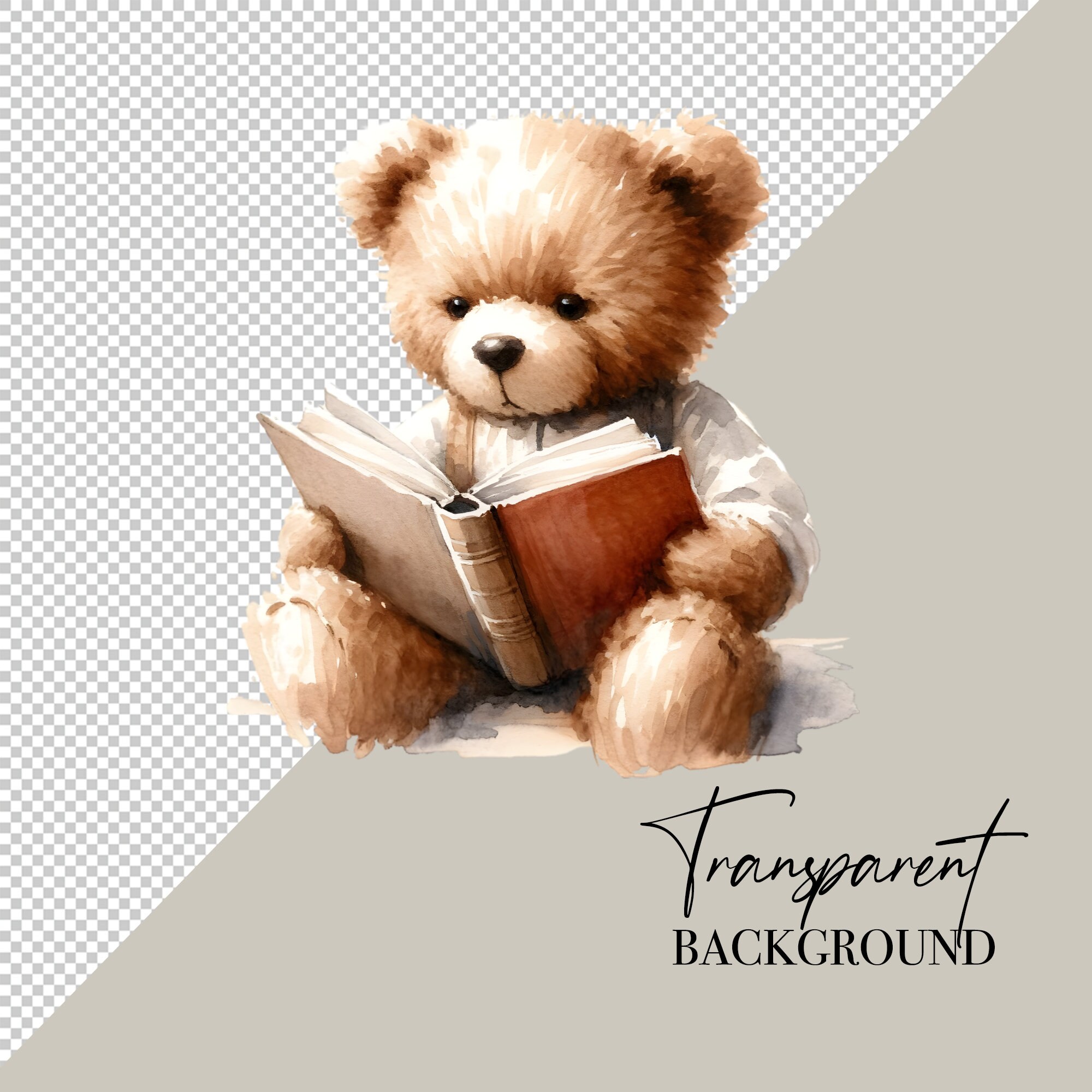 Watercolor Teddy Bear Clipart Cute Teddy Bear Clip Art Teddy - Etsy