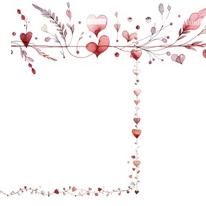 Valentine Border Watercolor Border Clipart Valentine Graphics ...