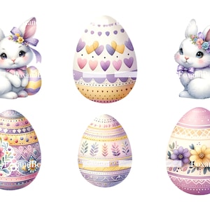 Watercolor Easter Bunny PNG Rabbit Bunny Clipart Pastel Easter PNG ...
