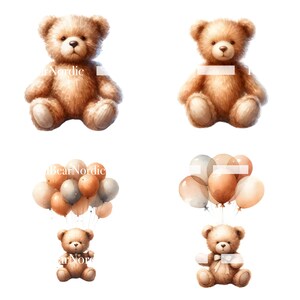 Watercolor Teddy Bear Clipart Cute Teddy Bear Clip Art Teddy Bear PNG ...