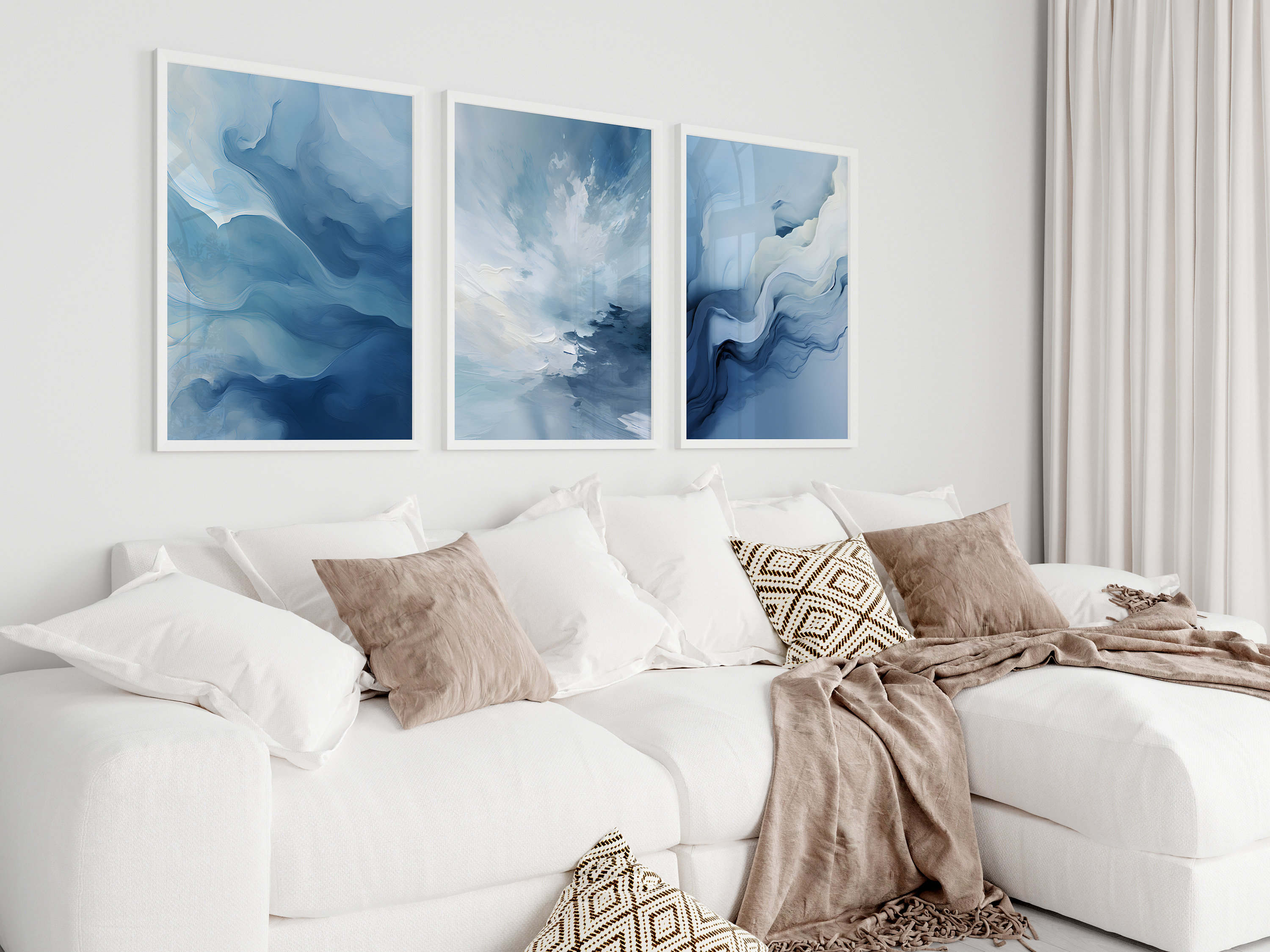 Light Blue Abstract Wall Art Printable Wall Art Sky Blue - Etsy