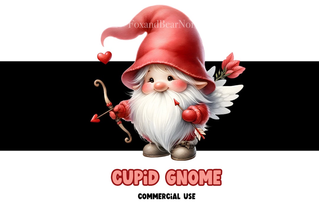 Valentine Cupid Gnome Clipart PNG Gnome Valentine PNG Valentines ...