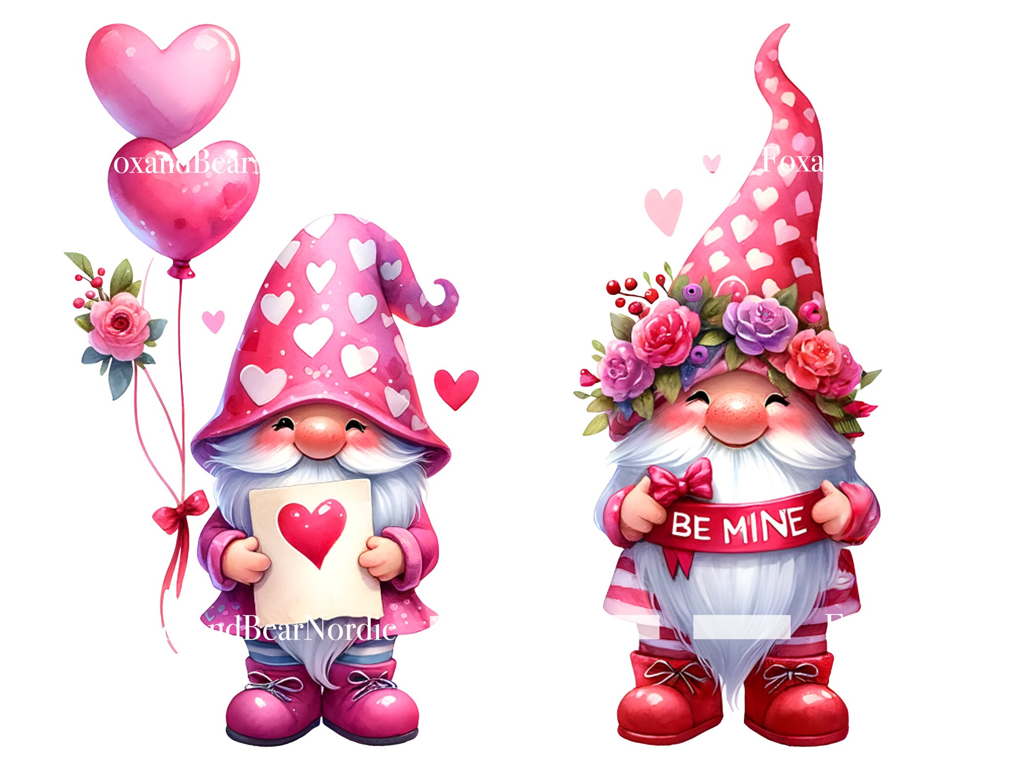 Valentine Gnome Clipart PNG Gnome Valentine PNG Valentines - Etsy