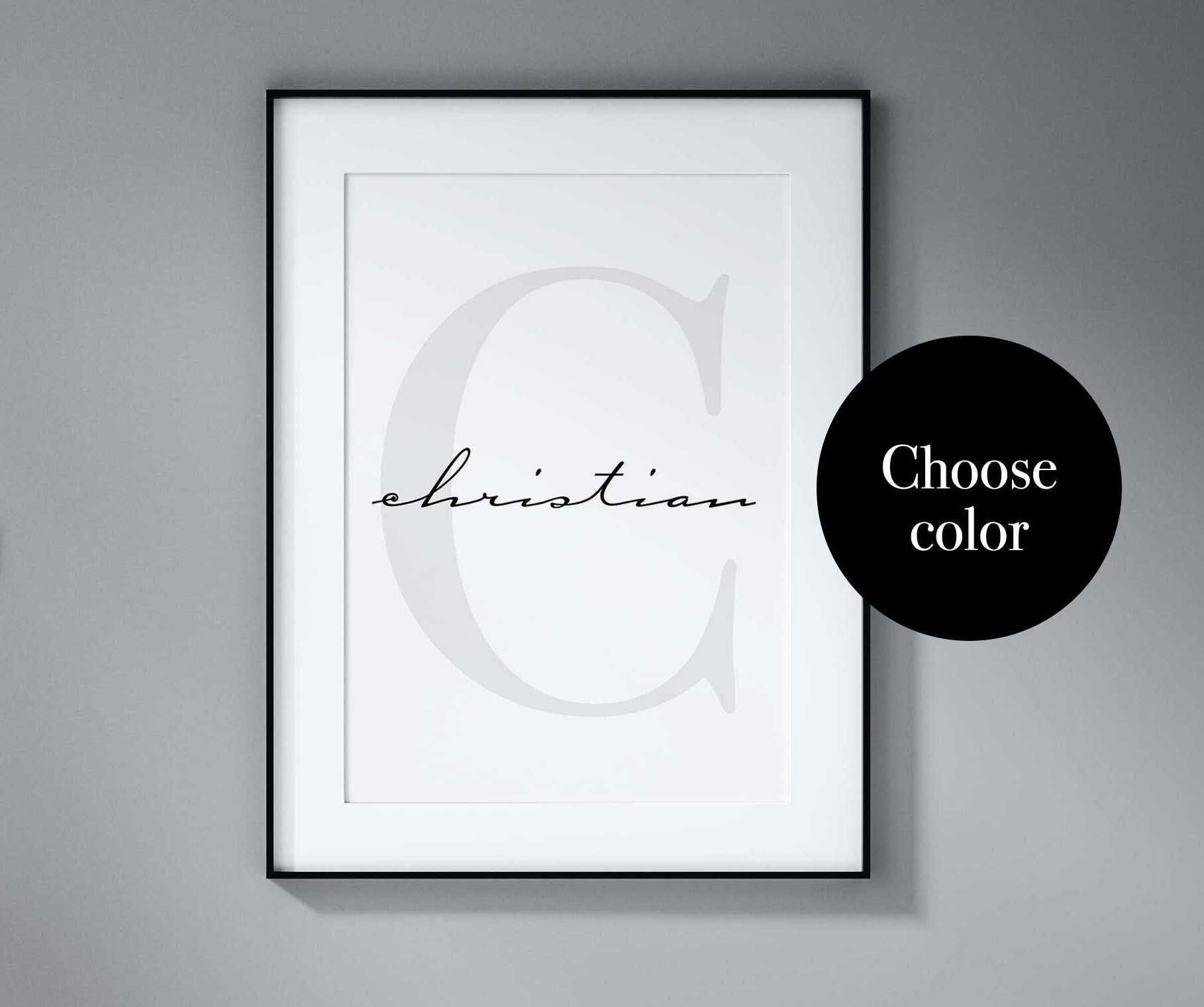 Nursery Decor Custom Name Printable Wall Art Minimalistic Custom Color ...