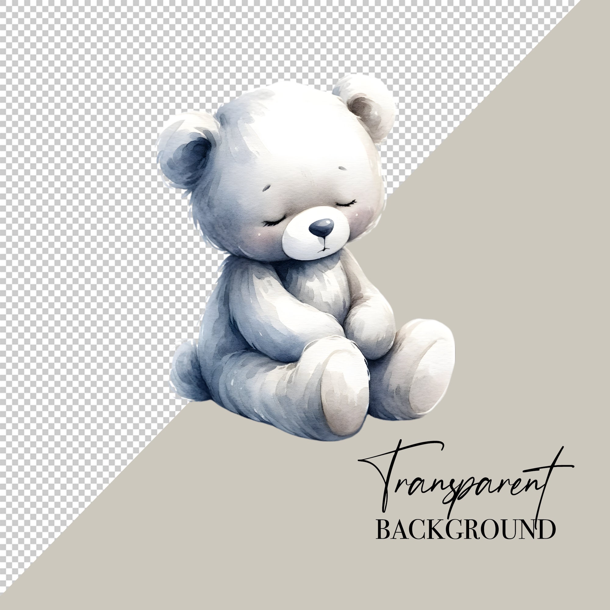 Watercolor Teddy Bear Clipart Cute Teddy Bear Clip Art Teddy - Etsy
