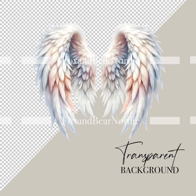 Watercolor Angel Wings PNG in Loving Memory Rest in Peace PNG Heaven ...