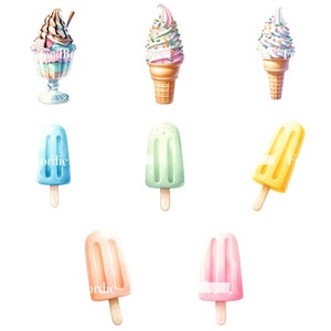 Watercolor Ice Cream Clipart Summer Clipart Truck Ice Cream Scoop Ice ...
