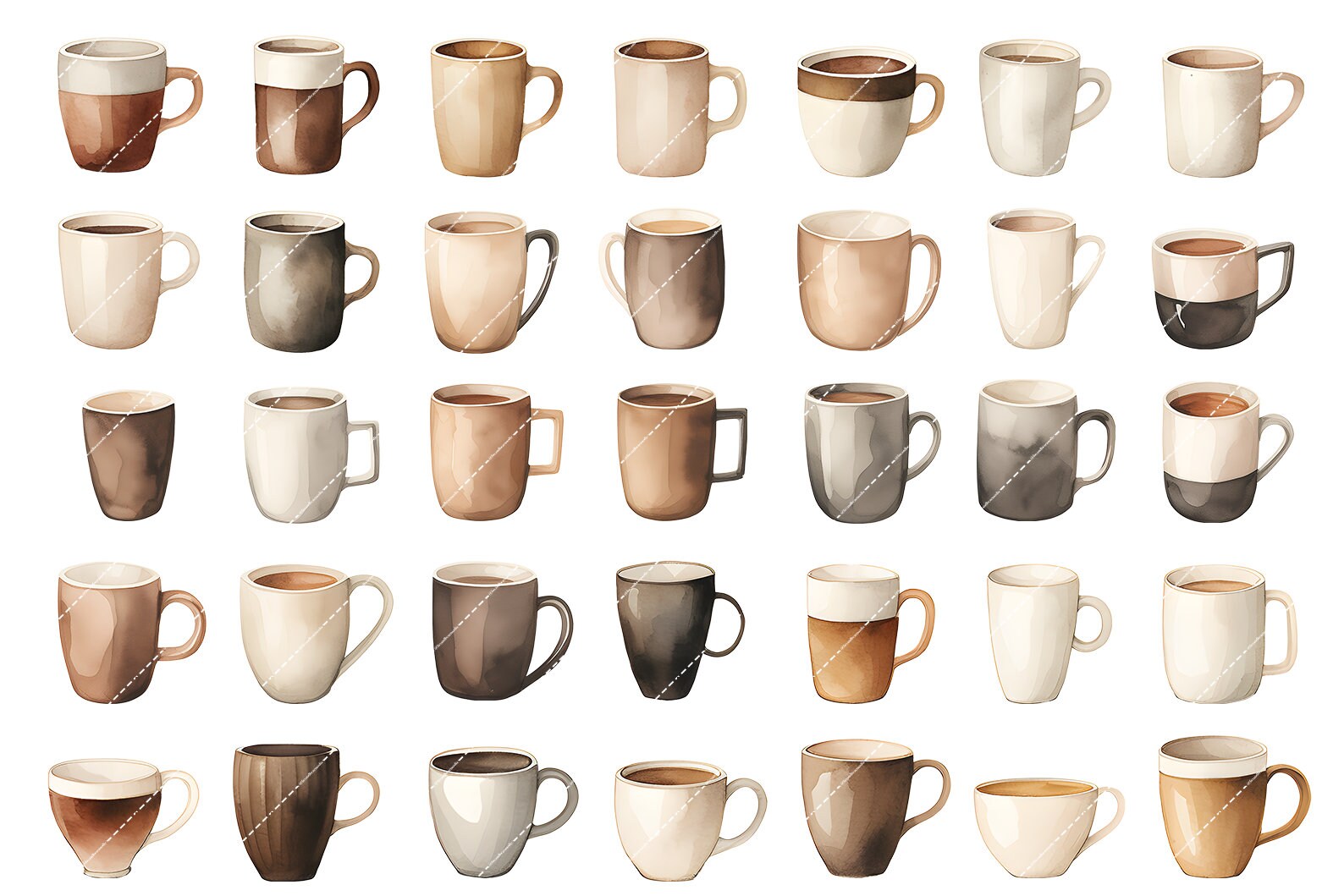 Coffee Mug PNG Watercolor Clipart Coffee PNG Commercial Use Watercolor ...