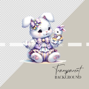 Watercolor Easter Bunny PNG Rabbit Bunny Clipart Pastel Easter PNG ...