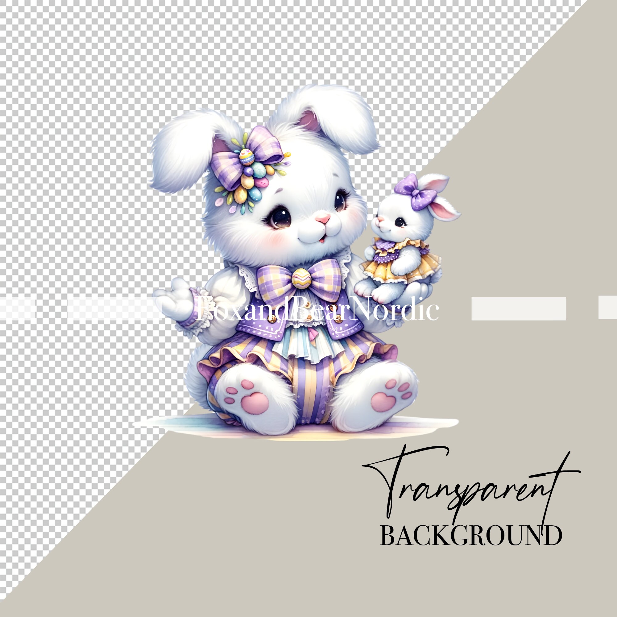 Watercolor Easter Bunny PNG Rabbit Bunny Clipart Pastel Easter PNG ...