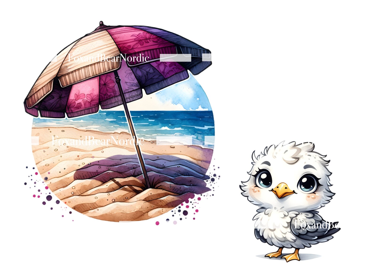 Summer Beach Clipart Watercolor Ice Cream Clipart Summer Clipart Ice ...
