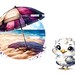 Summer Beach Clipart Watercolor Ice Cream Clipart Summer Clipart Ice ...