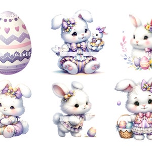 Watercolor Easter Bunny PNG Rabbit Bunny Clipart Pastel Easter PNG ...