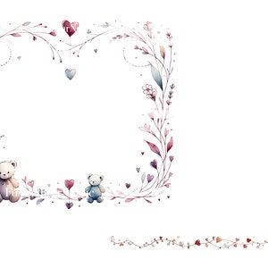 Valentine Border Watercolor Border Clipart Valentine Graphics ...