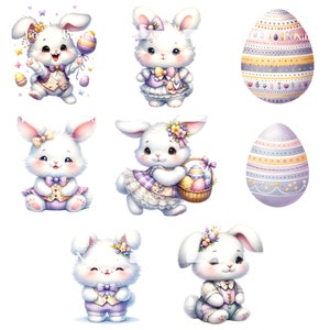 Watercolor Easter Bunny PNG Rabbit Bunny Clipart Pastel Easter PNG ...