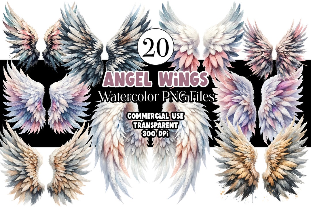 Watercolor Angel Wings PNG in Loving Memory Rest in Peace PNG Heaven ...