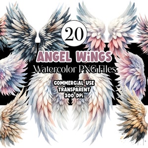 Watercolor Angel Wings PNG in Loving Memory Rest in Peace PNG Heaven ...