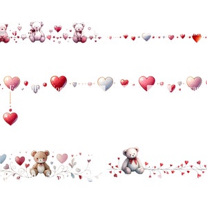 Valentine Border Watercolor Border Clipart Valentine Graphics ...