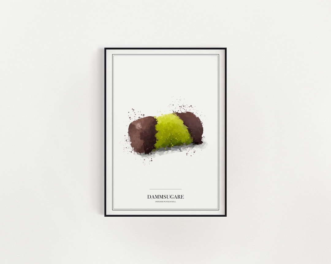 Swedish Fika Dammsugare Digital Print Swedish Punsch Roll Pastry Print ...