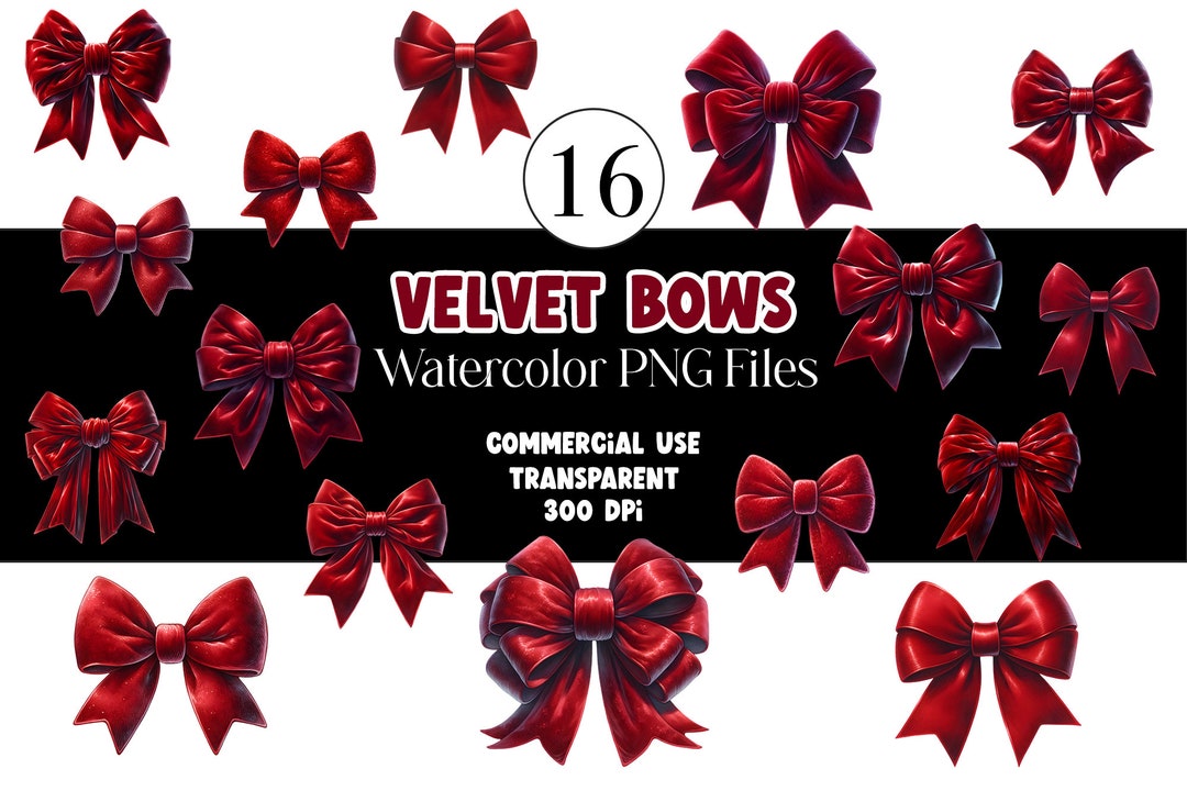 Bow Watercolor Clipart Bow Clip Art Christmas Clipart Watercolor ...