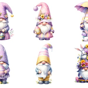 Watercolor Easter Gnomes Clipart PNG Gnome Clip Art Pastel Easter PNG ...