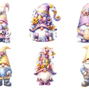 Watercolor Easter Gnomes Clipart PNG Gnome Clip Art Pastel Easter PNG ...